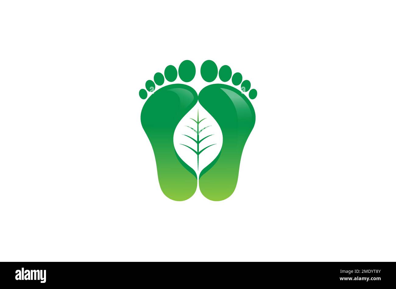 Green Walk Foot Leaves logo Design Illustration Stock Vector Image ...