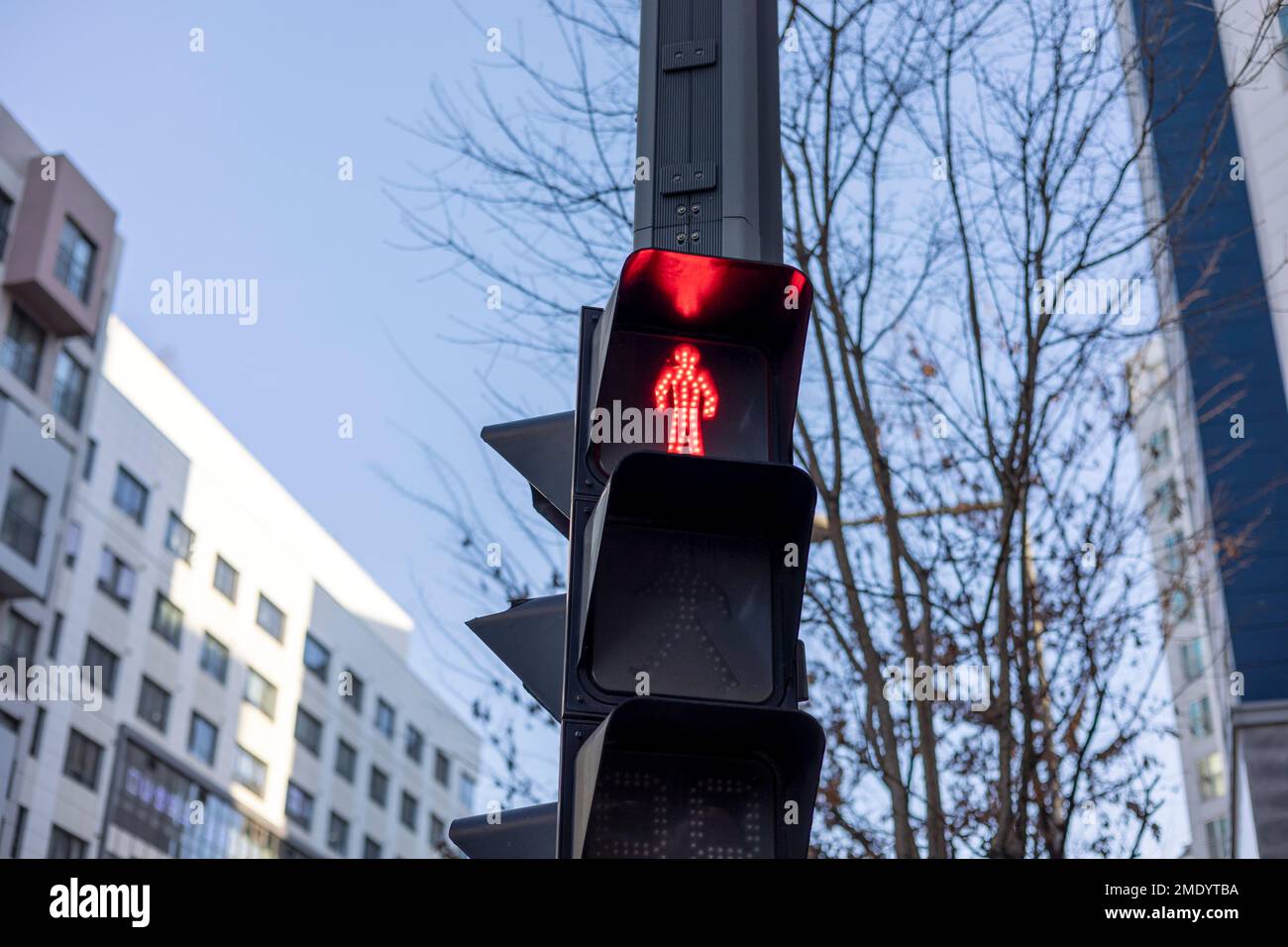 Red light on the crosswalk signs Stock Photo - Alamy