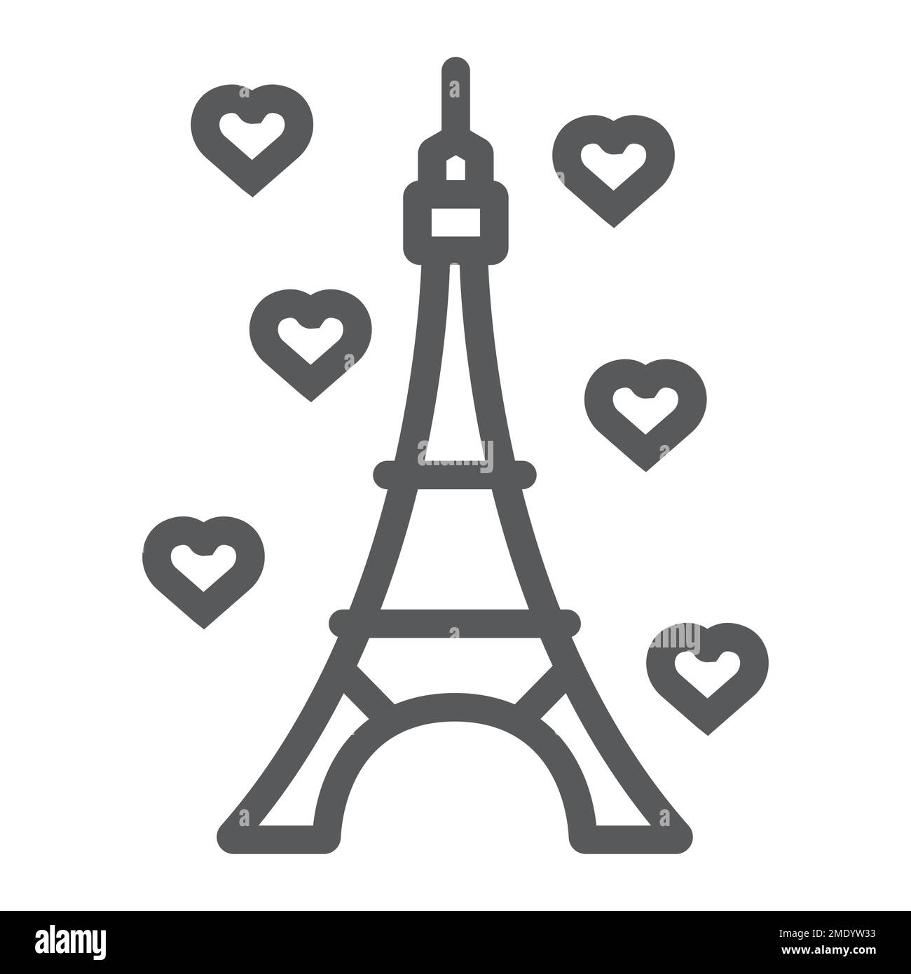 Eiffel tower line icon, france and paris, architecture sign, vector ...