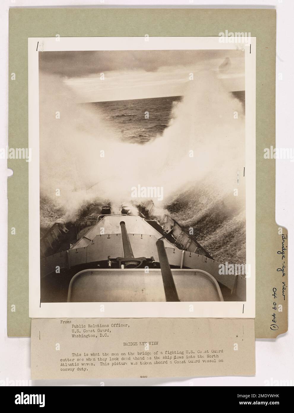 A ship is shown navigating through the rough North Atlantic waters. The ...