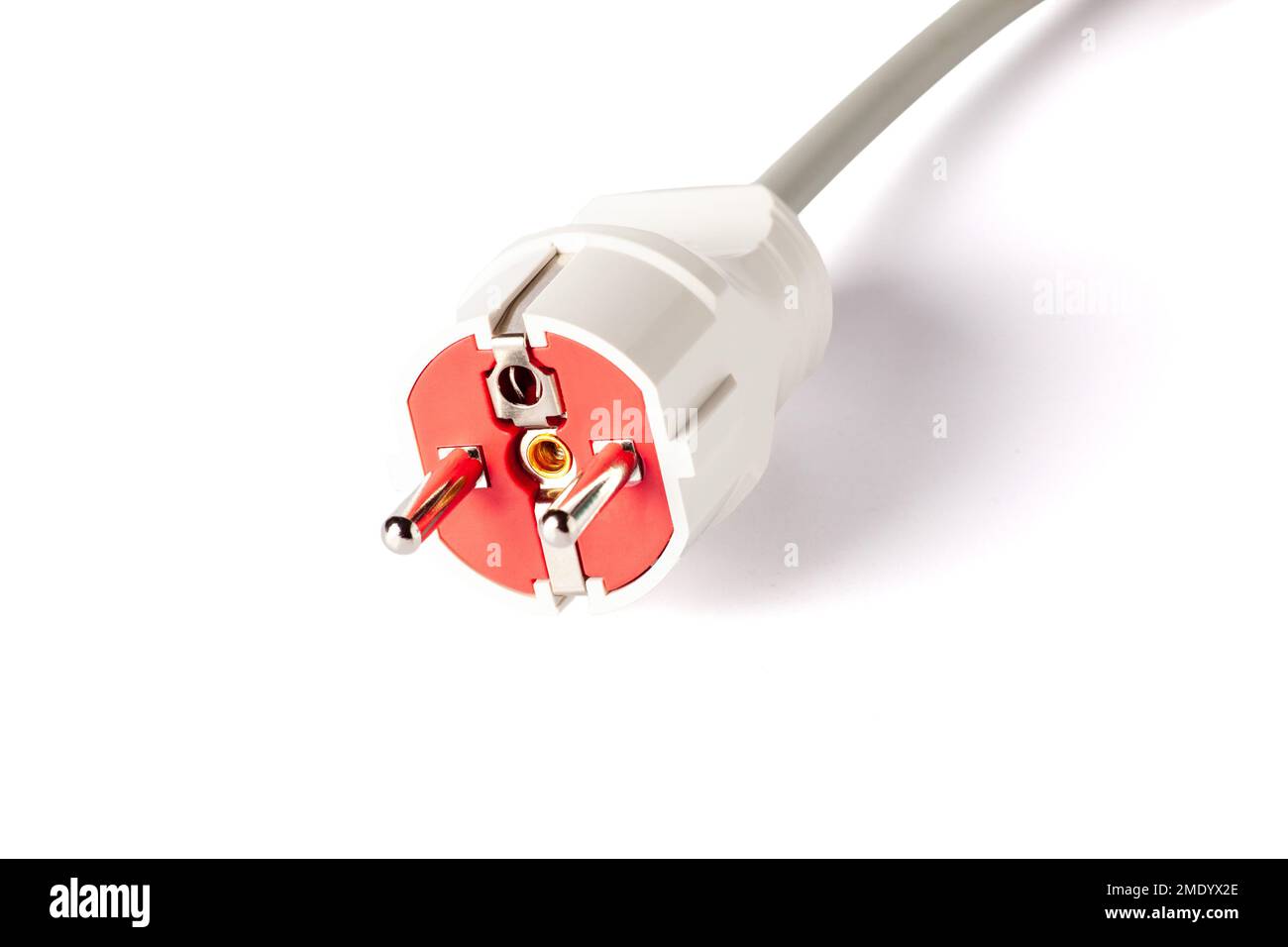 Electric plug with outlet isolated on white background. European ...