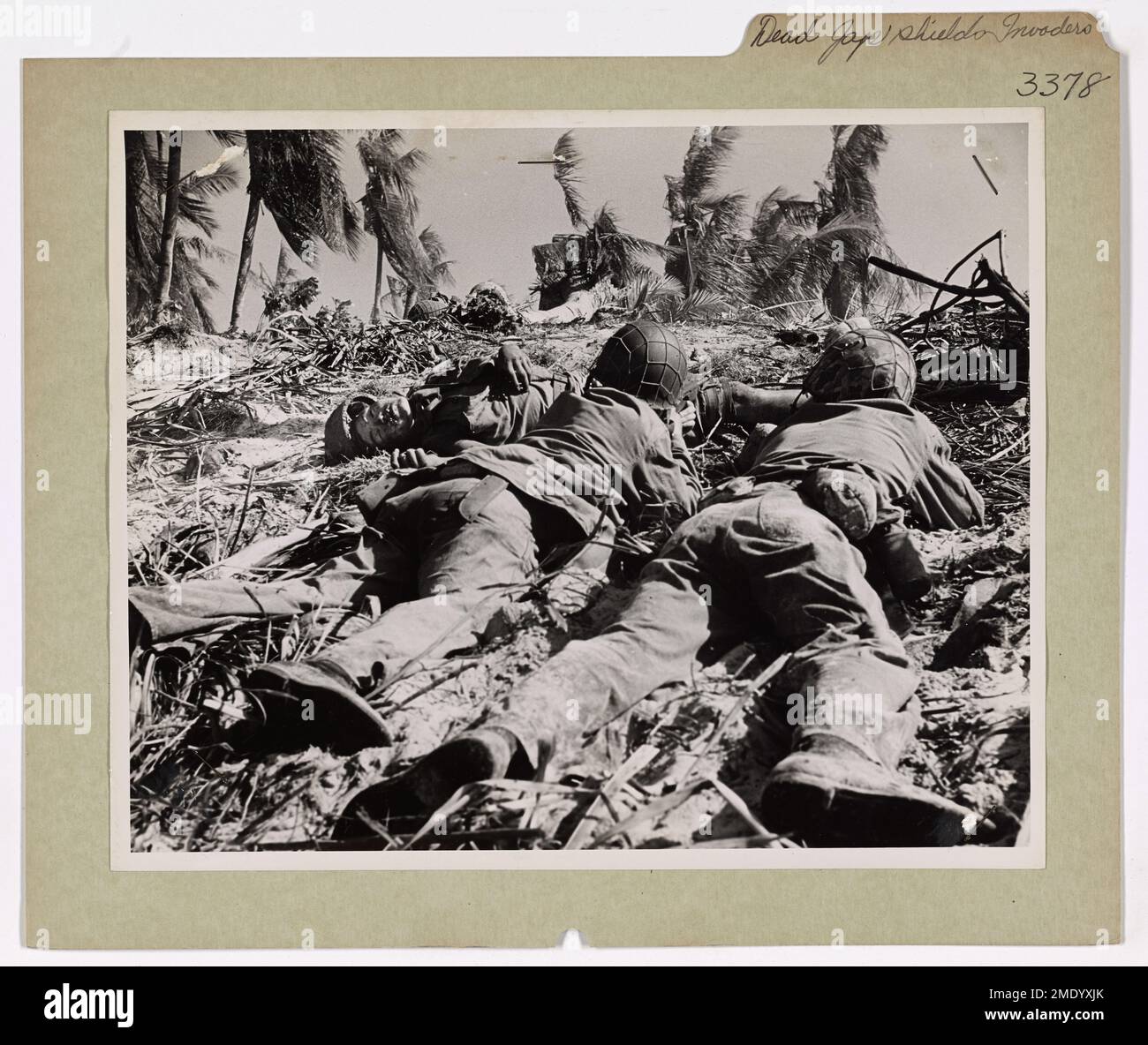 Photograph of Two U.S. Marines in the Front Line at Parry Island. Dead ...