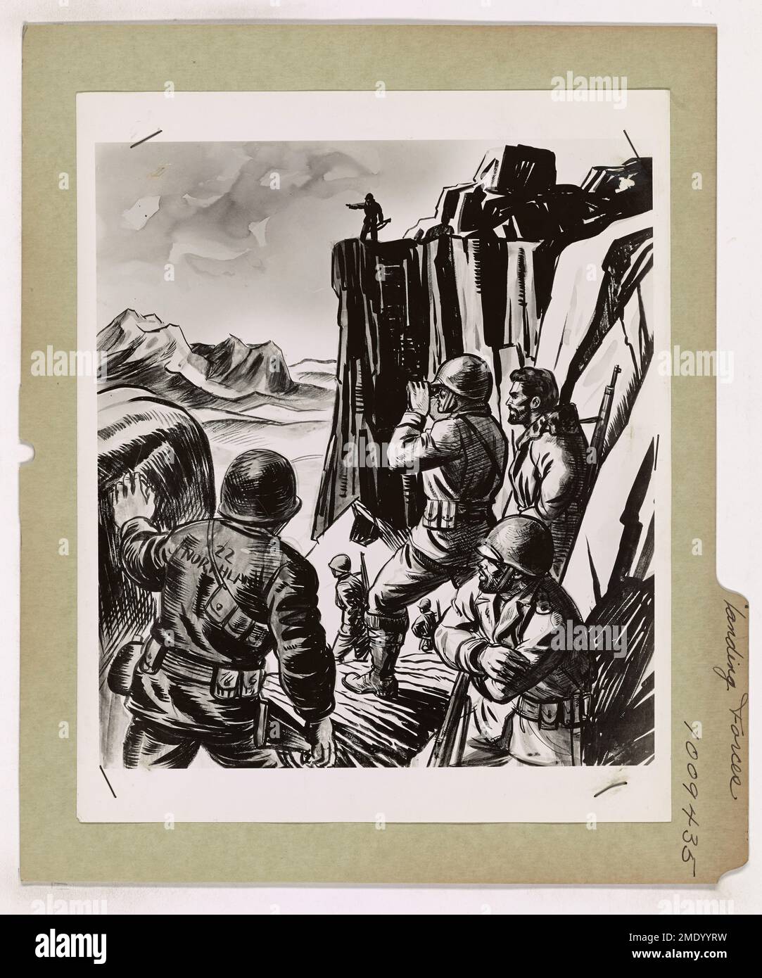 This artwork by Coast Guard Combat Artist Norman Millet Thomas shows ...