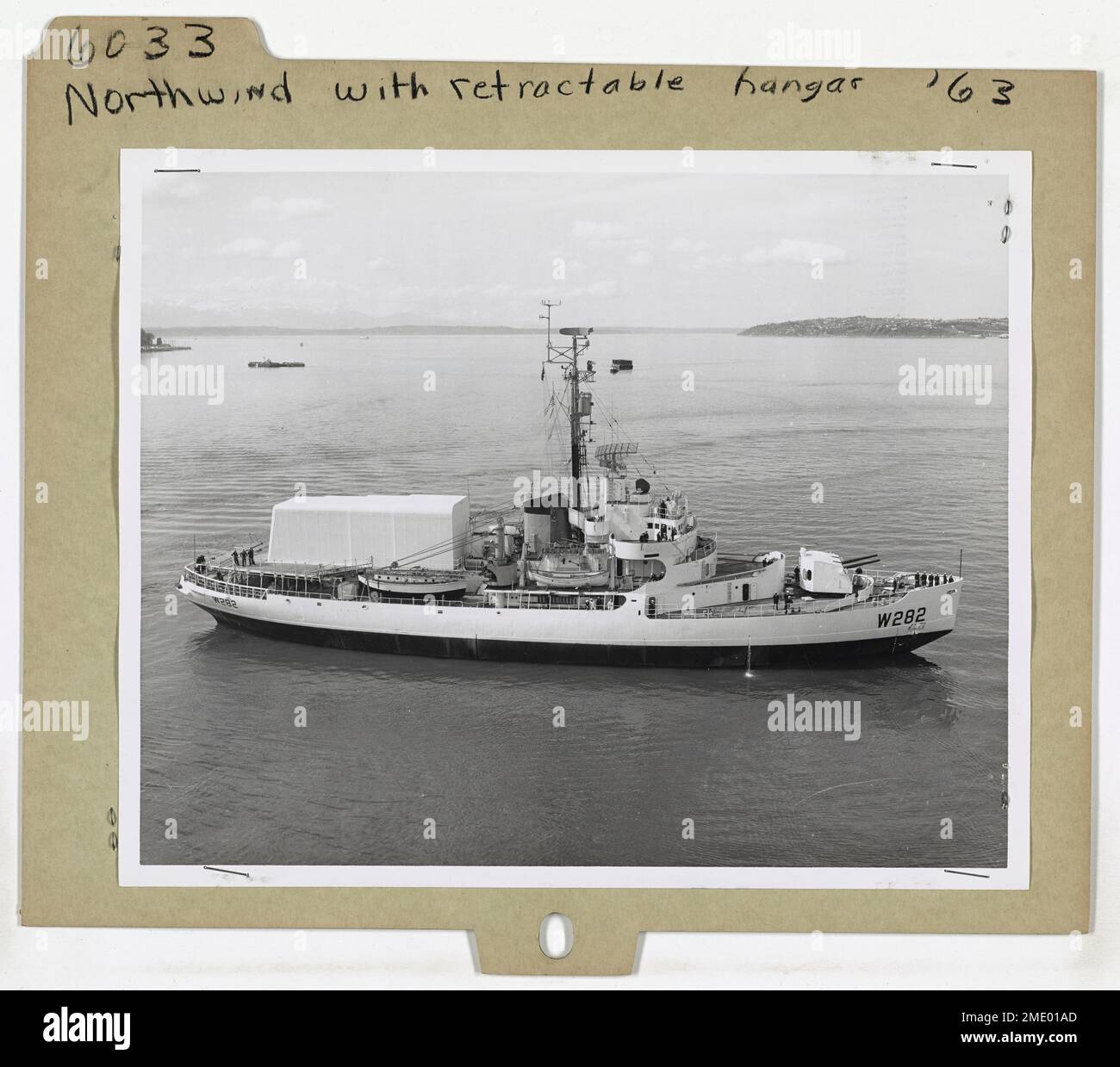 Retractable Helicopter Hangar on Board the USCGC Northwind. A starboard ...