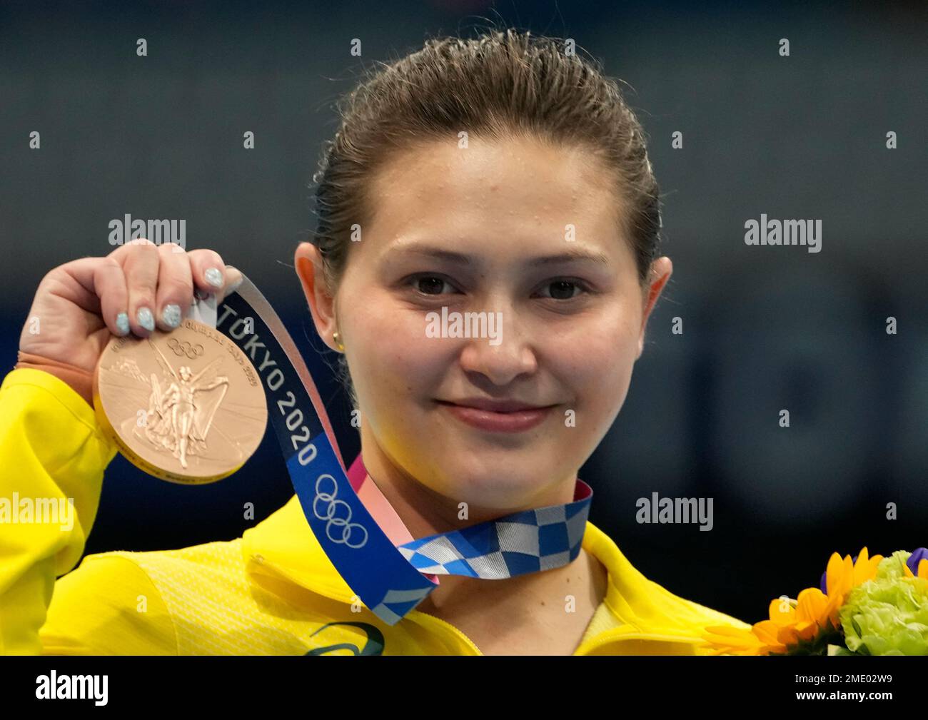 Melissa Wu of Australia poses for a photo after winning bronze medal in ...