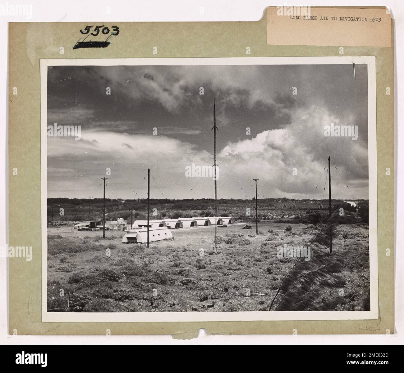 The installation of a Loran system is shown, with focus on the antennae ...