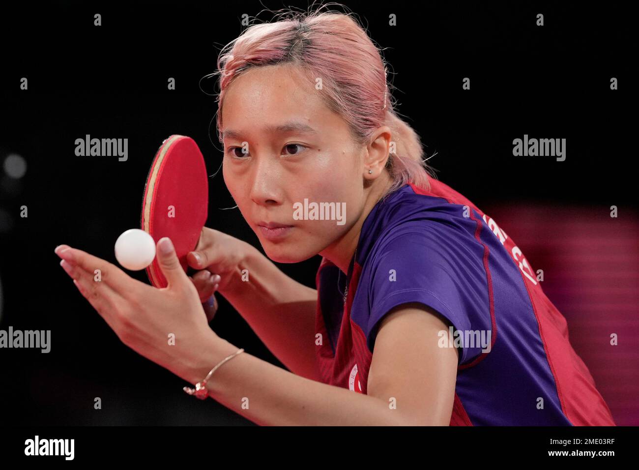 Hong Kong's Minnie Soo Wai-yam competes during the table tennis women's ...