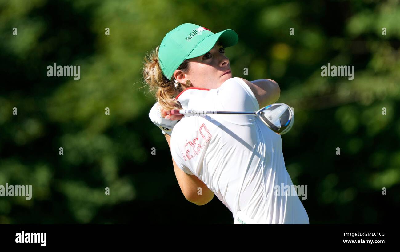 Gaby Lopez, of Mexico, competes during the second round of the women's ...
