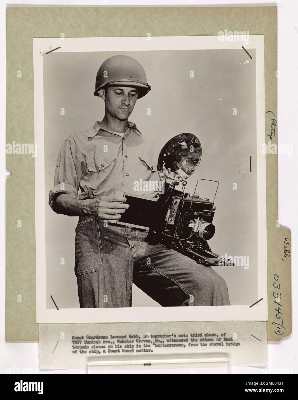 Coast Guardsman Leonard Webb, Photographer's Mate Third Class ...