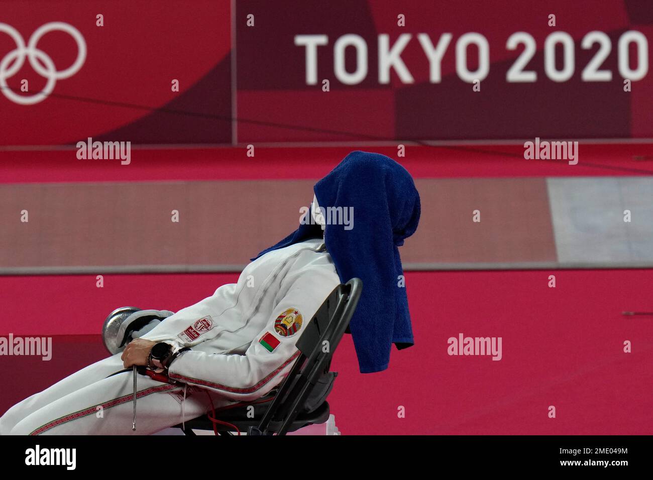 Anastasiya Prokopenko of Belarus attends to competes in the fencing ...