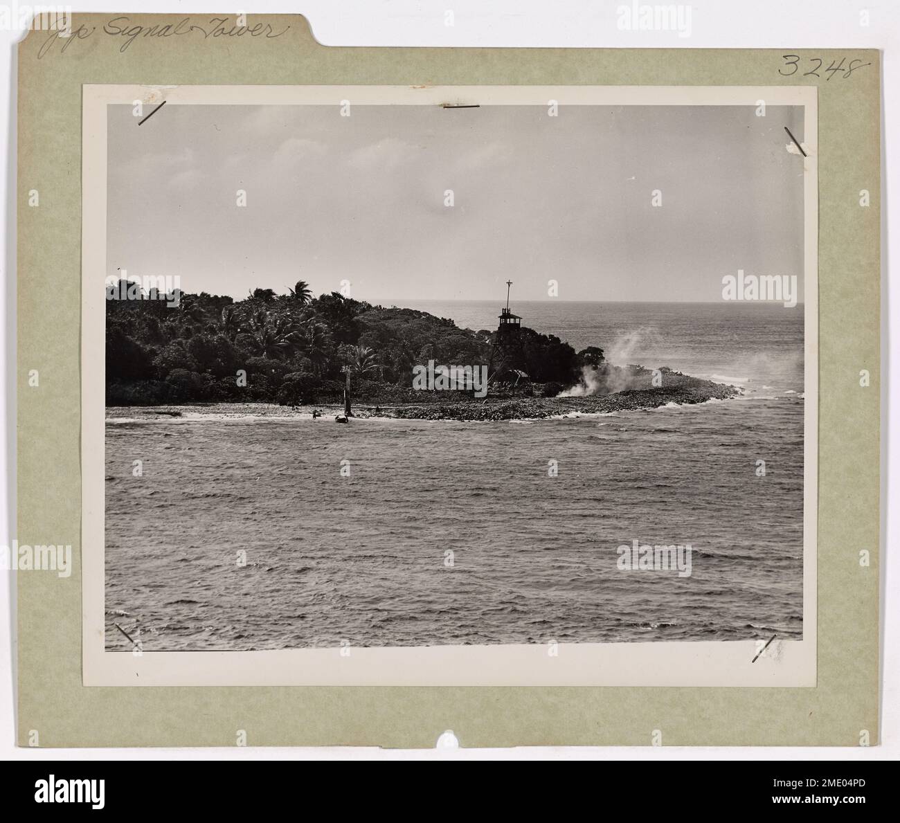 Japanese Signal Tower in Marshalls. A Japanese signal tower projects ...