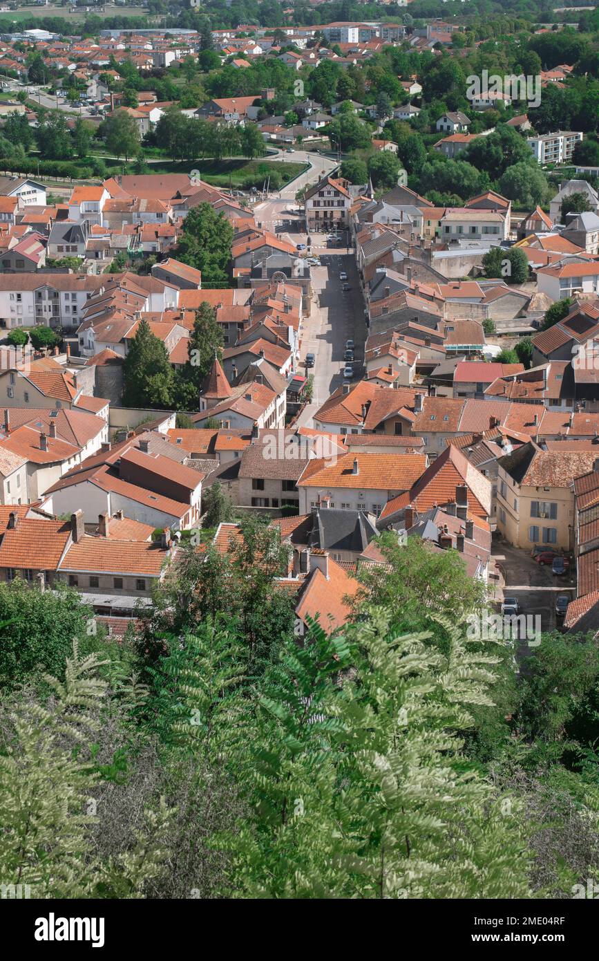 Joinville France, aerial view of the scenic provincial French town of ...