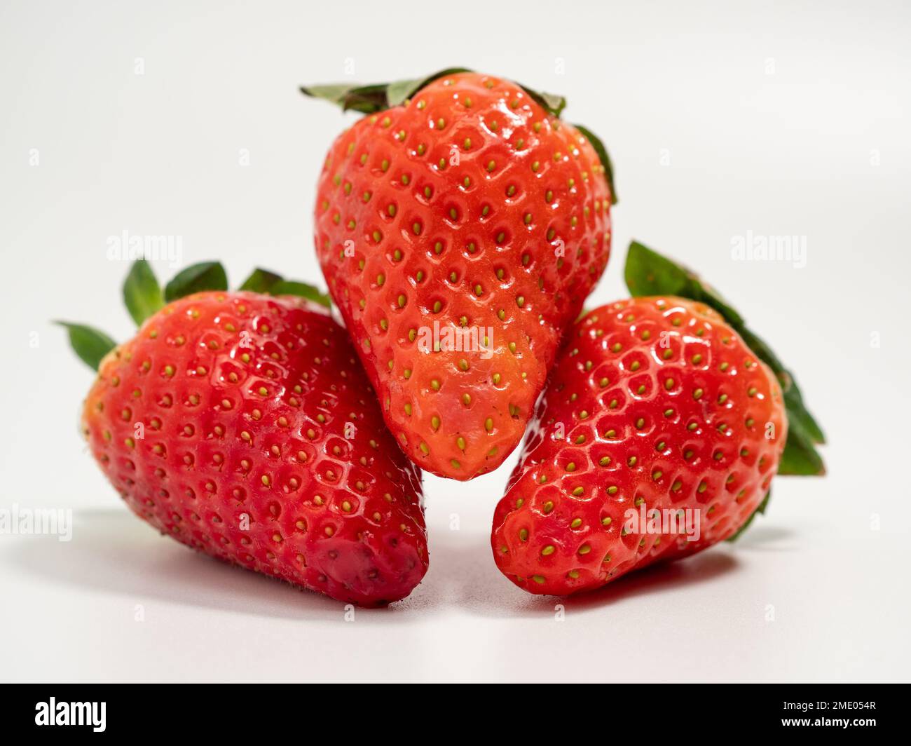 Ripe strawberries on a white background. Strawberries close up. Red ...