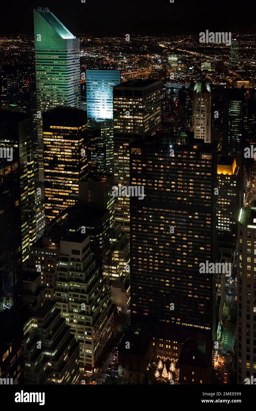 Aerial illuminated vertical night view hi-res stock photography and ...
