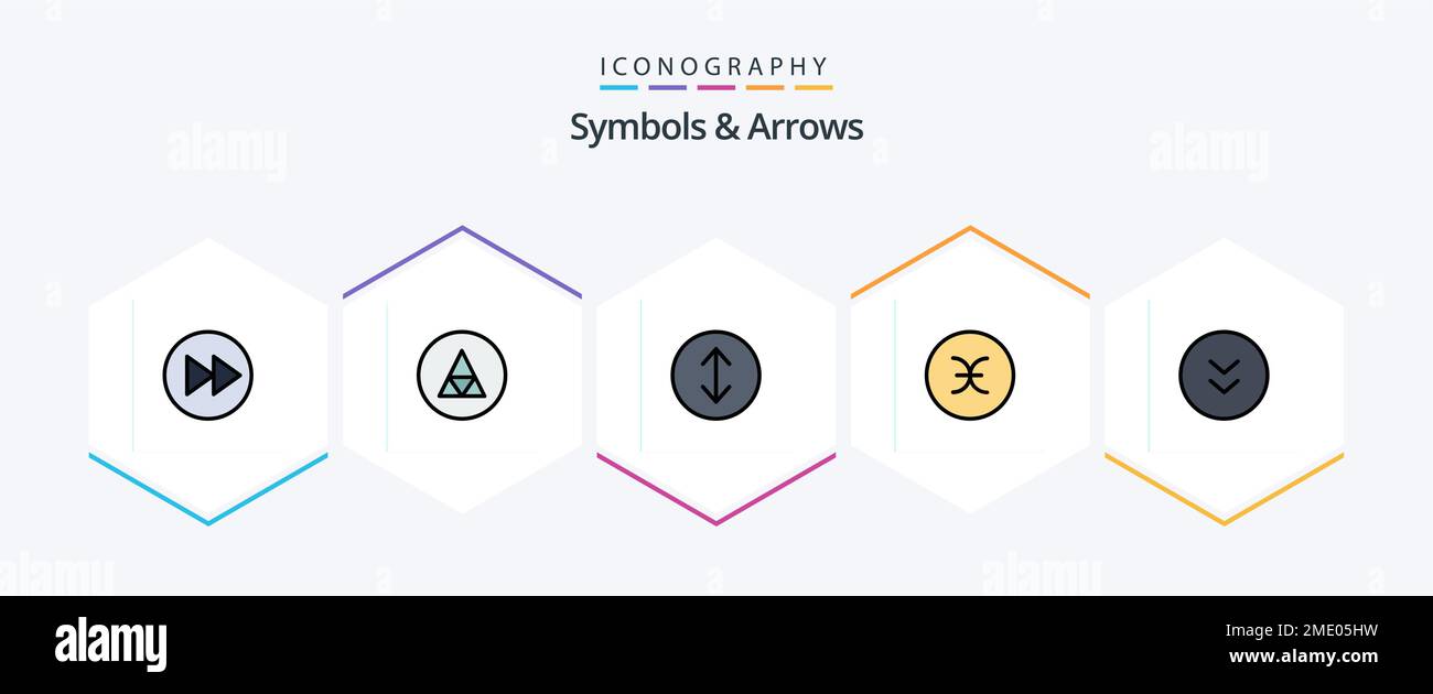 Symbols and Arrows 25 FilledLine icon pack including circle. symbols ...