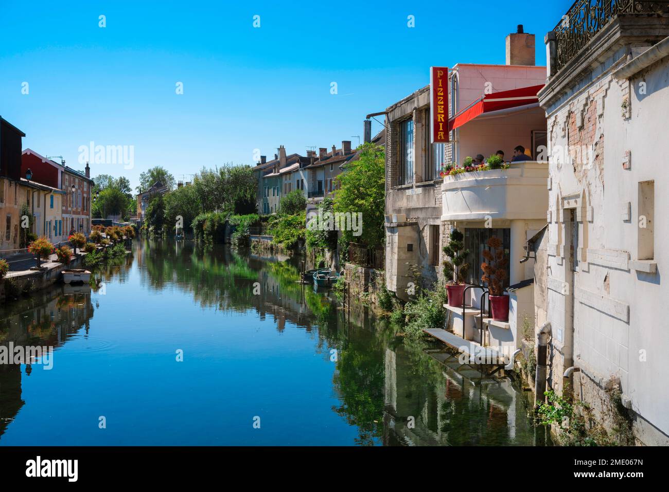 Marne River France, view in summer of the River Marne flowing through ...