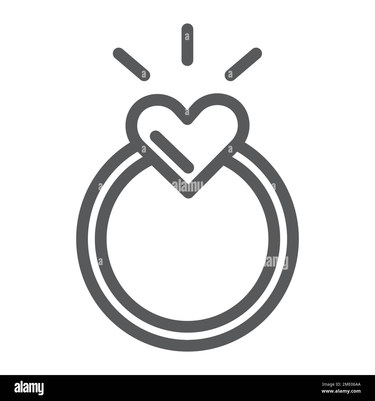 Ring line icon, love and jewelry, engagement ring sign, vector graphics ...