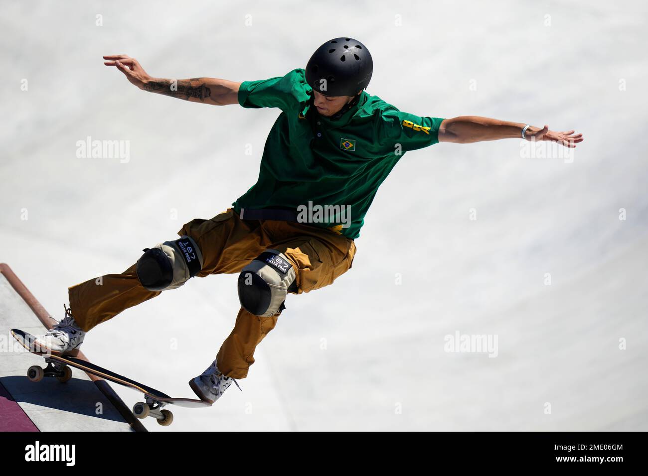Pedro Quintas of Brazil competes in the men's park skateboarding ...