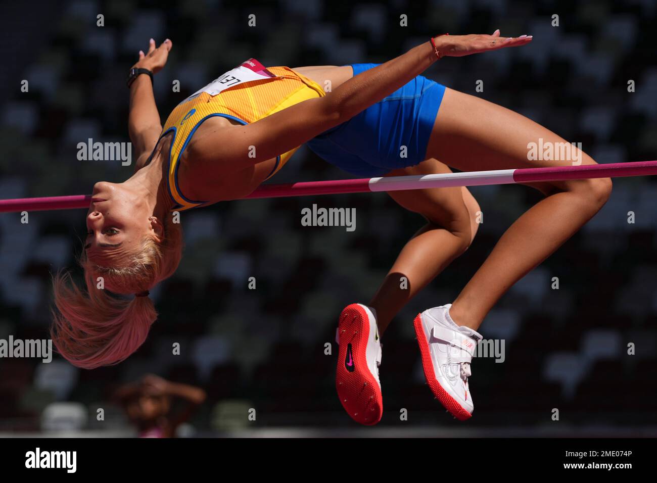 Yuliya Levchenko, of Ukraine, competes in the qualification rounds of ...
