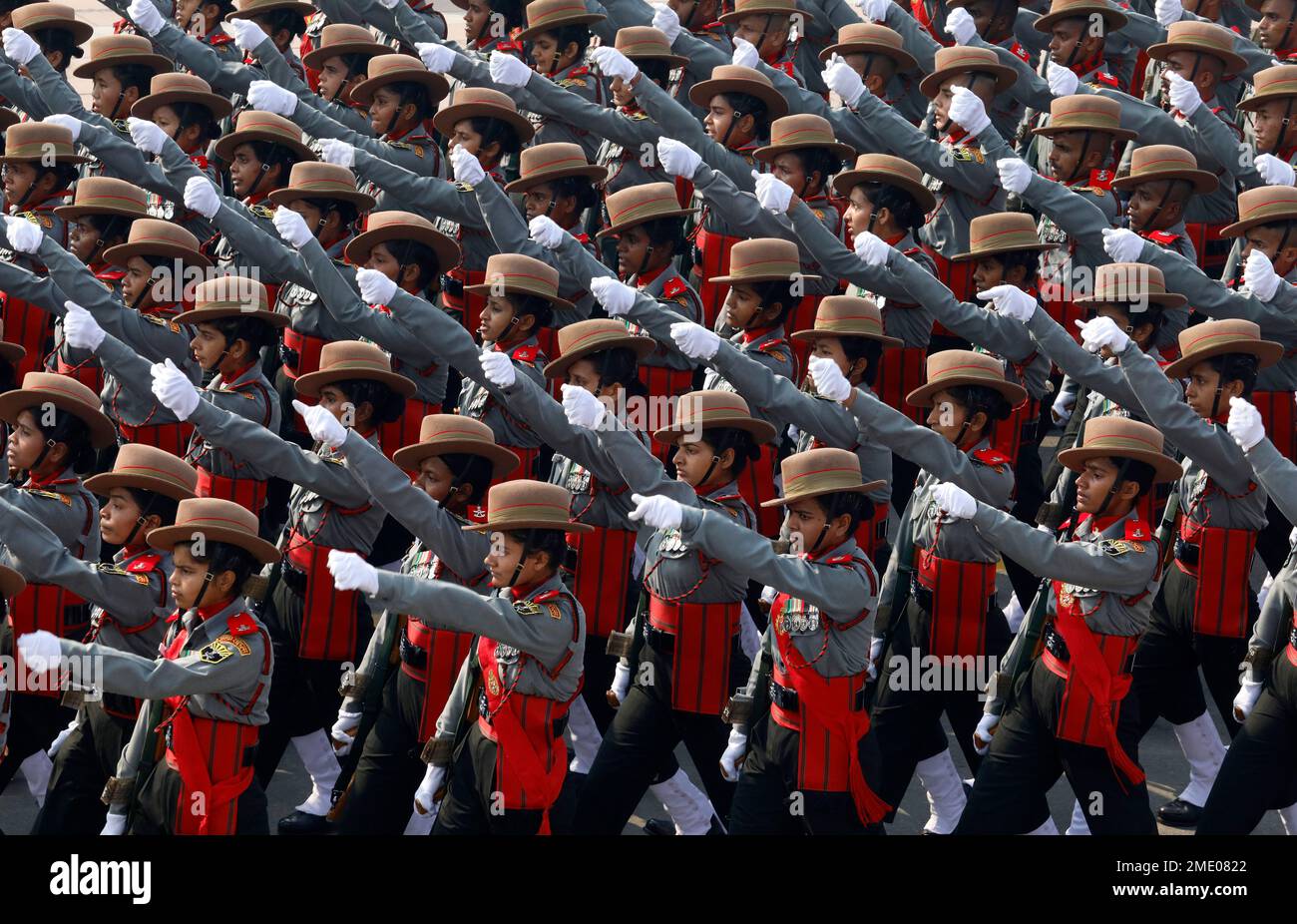 New Delhi, India. 23rd Jan, 2023. Indian Assam Rifles marching ...
