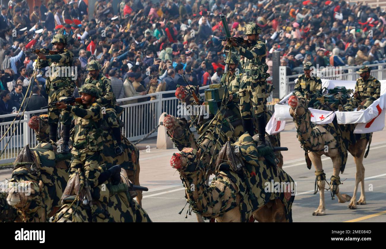 New Delhi, India. 23rd Jan, 2023. Indian Border Security Force (BSF ...