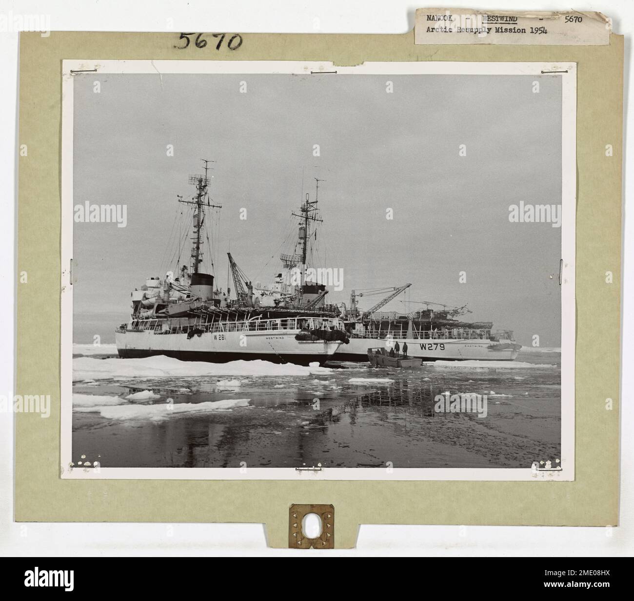 This photograph shows the Coast Guard icebreaker WESTWIND receiving ...