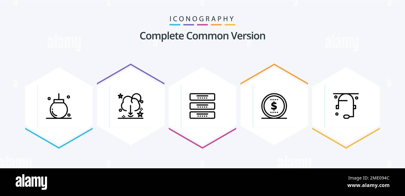 Complete Common Version 25 Line icon pack including communication ...