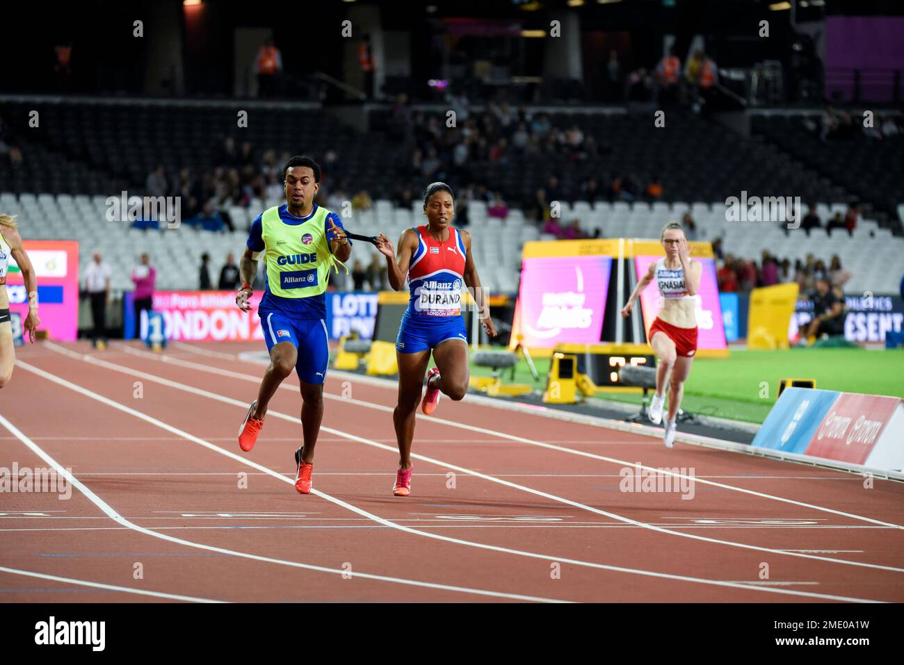 Omara Durand winning gold in the 100m T12 at the 2017 World Para ...