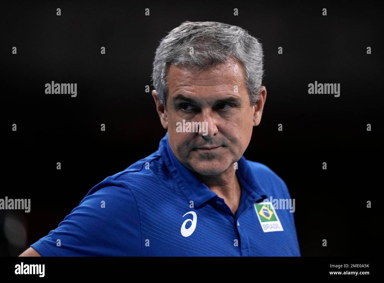 Brazil's head coach Jose Roberto Lages Guimaraes watches his players ...