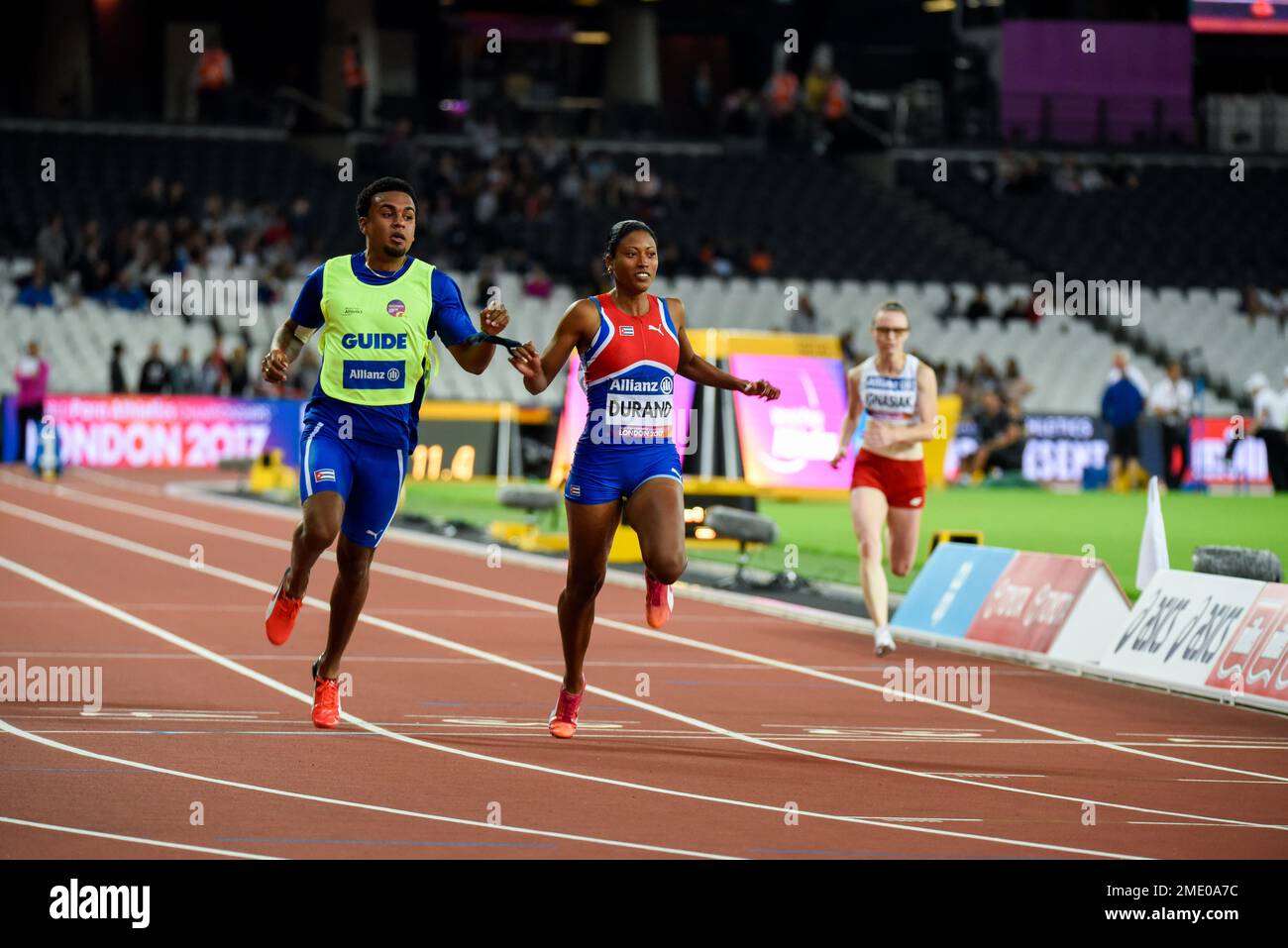 Omara Durand winning gold in the 100m T12 at the 2017 World Para ...