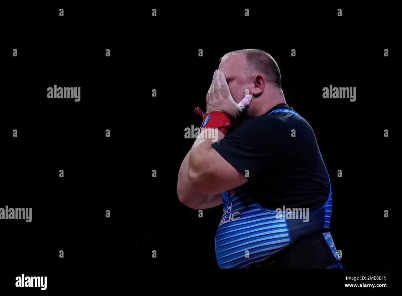 Jiri Orsag of Czech Republic reacts to an unsuccessful attemptcompetes ...