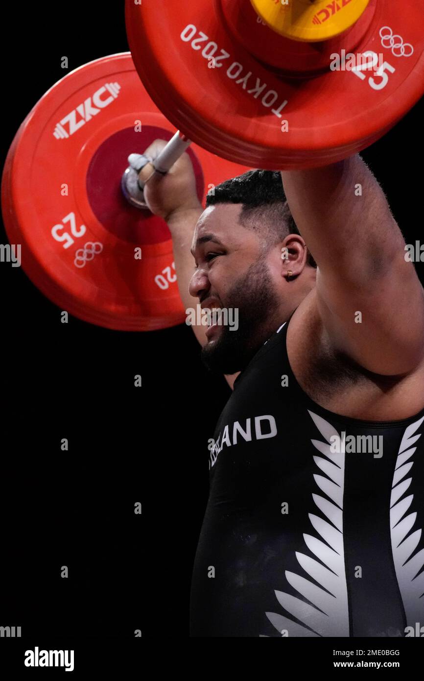 Andrew David Liti of New Zealand competes in the men's +109kg ...