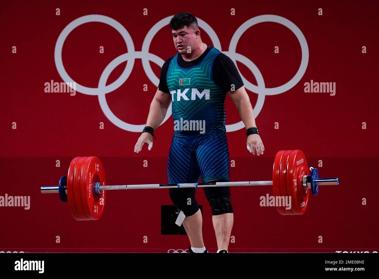 Hojamuhammet Toychyyev of Turkmenistan competes in the men's +109kg ...
