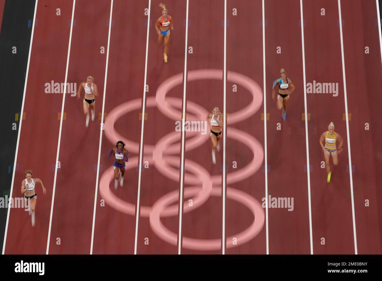 Noor Vidts, of Belgium, wins her heat in the women's heptathlon 200 ...