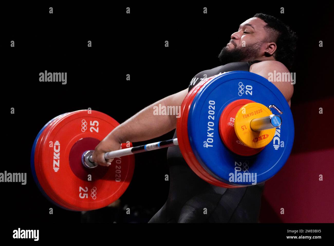 Andrew David Liti of New Zealand competes in the men's +109kg ...