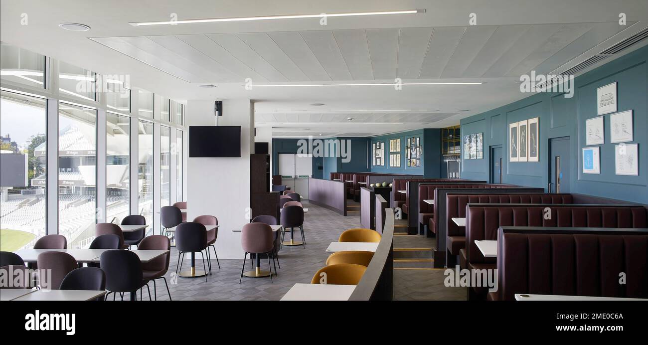 Inside of restaurant. Lord's Cricket Ground, London, United Kingdom ...