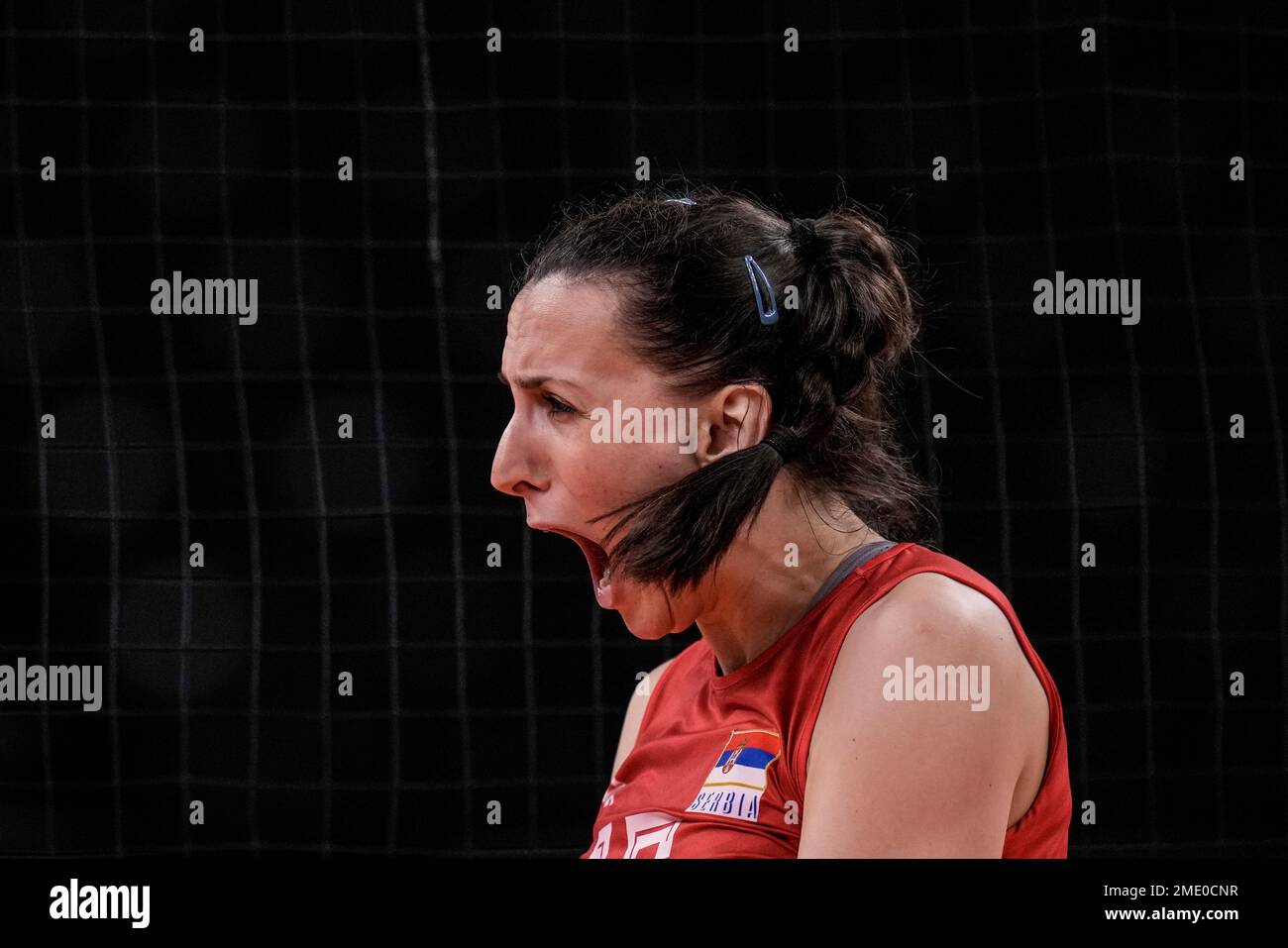 Serbia's Milena Rasic celebrates a point during the women's volleyball ...
