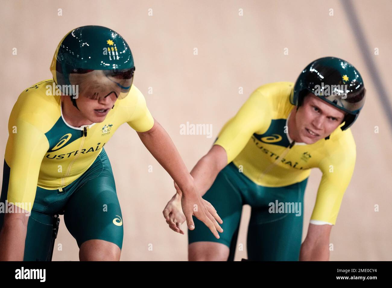 Lucas Plapp, left, and Kelland O'Brien of Team Australia, react after ...