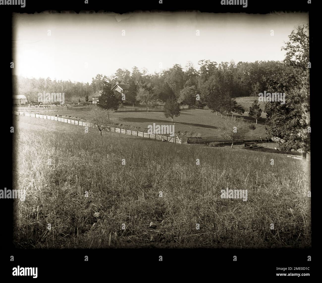 Farm and Farmhouse, Circa 1890 Stock Photo - Alamy