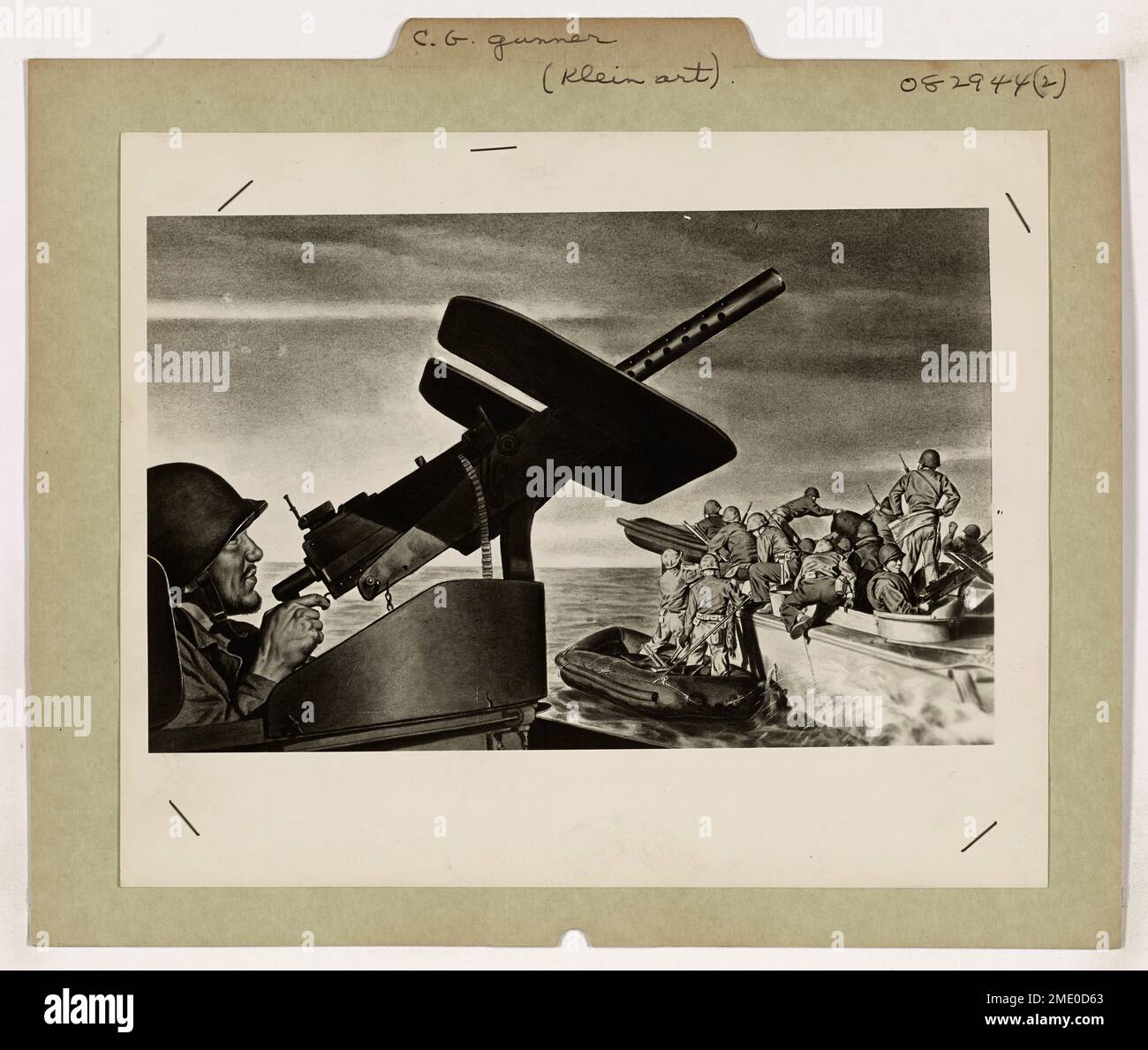 Coast Guard Combat Artist Sandor C. Klein illustrates a Coast Guardsman ...