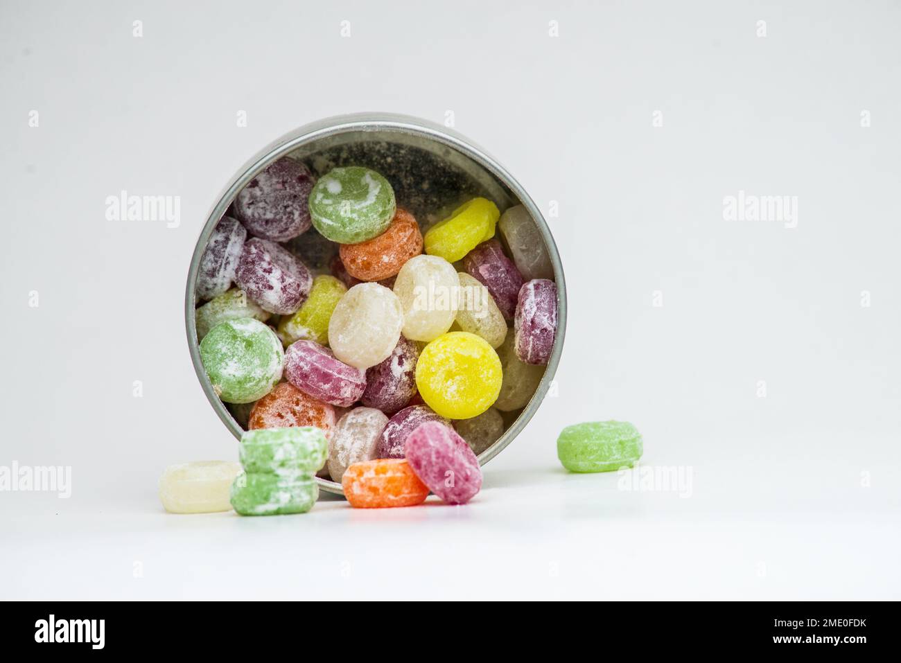 colorful sweet flavoured boiled sweets, candies, Candy on white, black ...