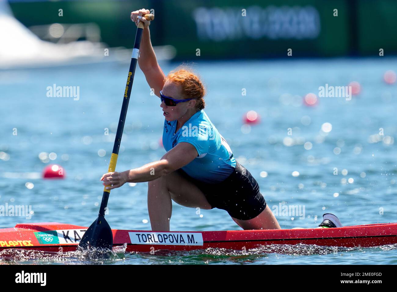 Margarita Torlopova, of Kazakhstan, competes in the women's canoe ...