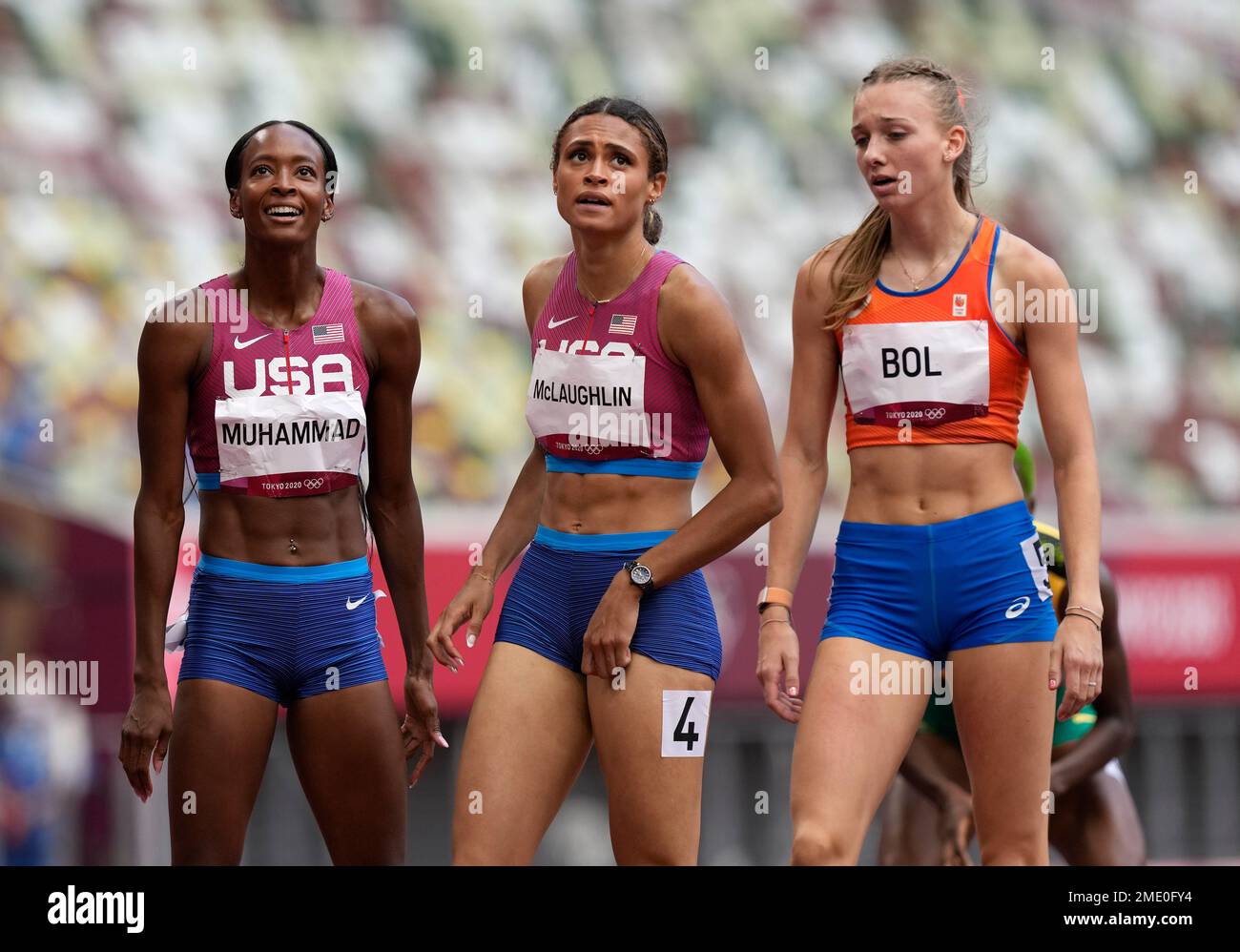 Sydney McLaughlin, of United States after winning the gold medal in the ...