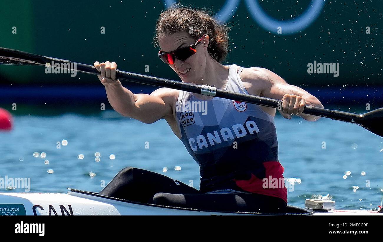 Michelle Russell of Canada competes in the women's kayak single 500m ...