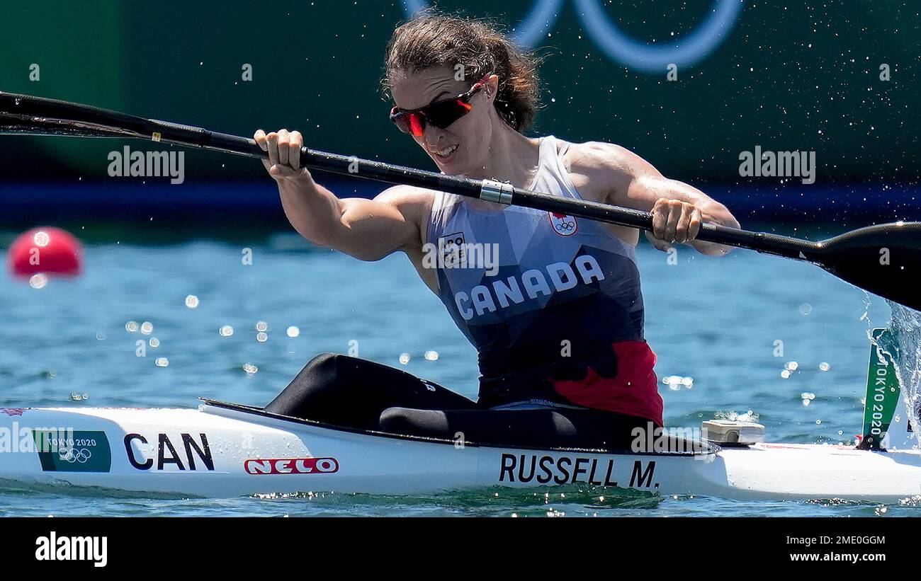 Michelle Russell of Canada competes in the women's kayak single 500m ...