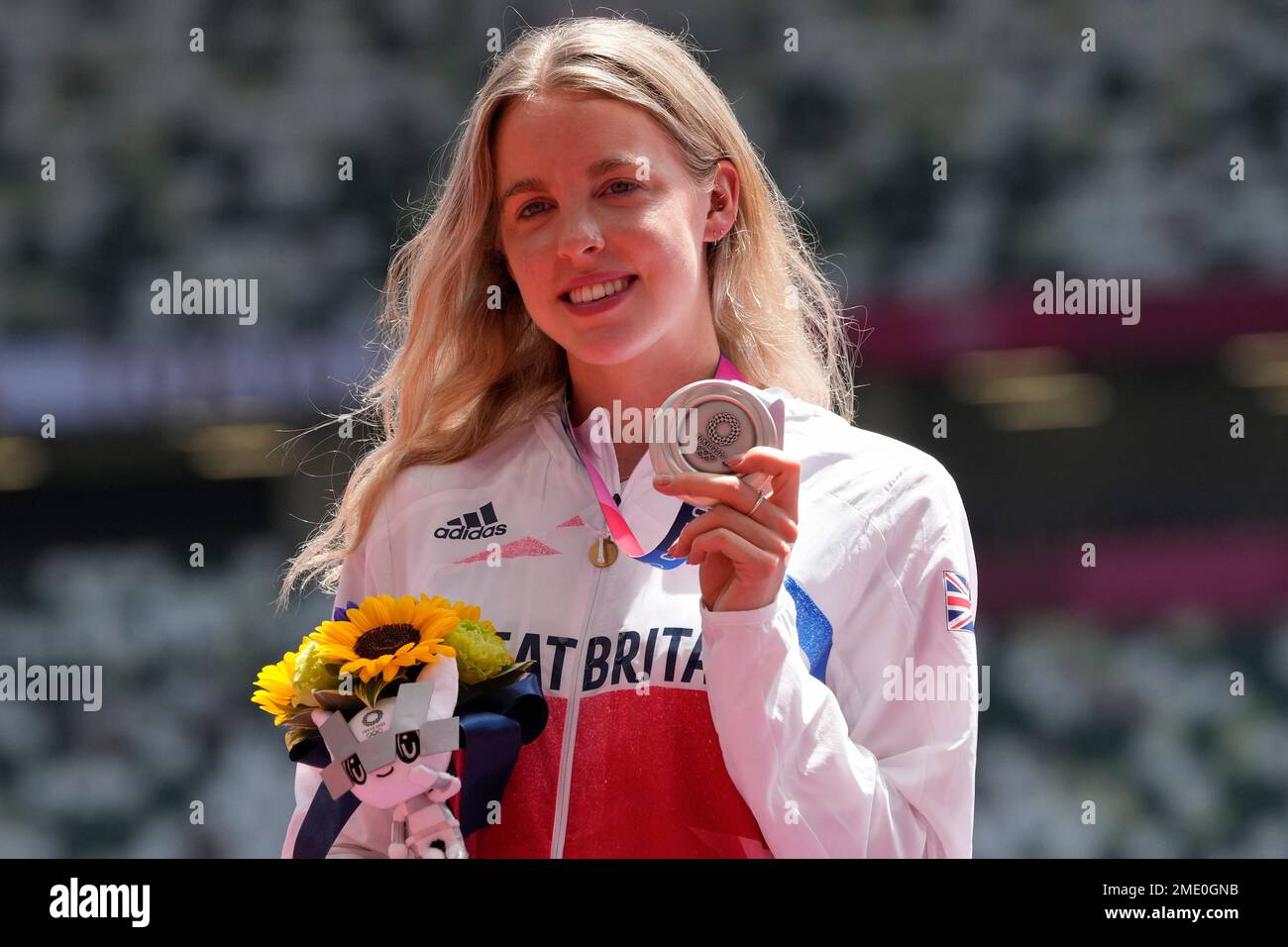 Silver Medalist Keely Hodgkinson Of Britain Poses During The Medal Ceremony For The Womens