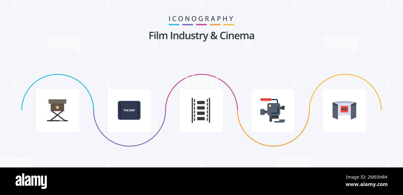Cenima Flat 5 Icon Pack Including screen. cinematography. film. film ...
