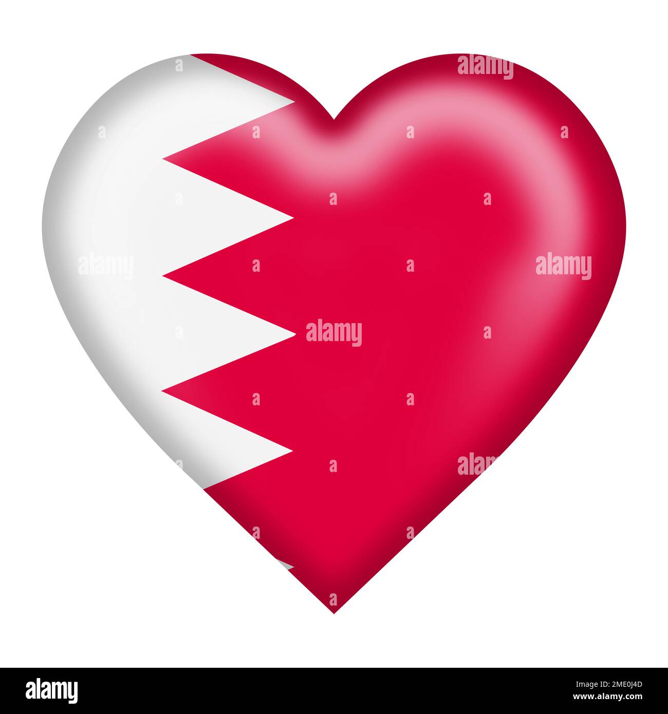 Bahrain flag heart button with clipping path 3d illustration Stock ...