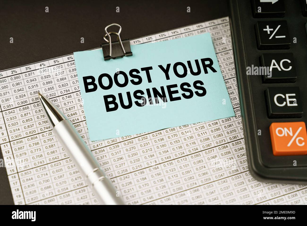 Business concept. On financial reports lies a calculator, a pen and a ...