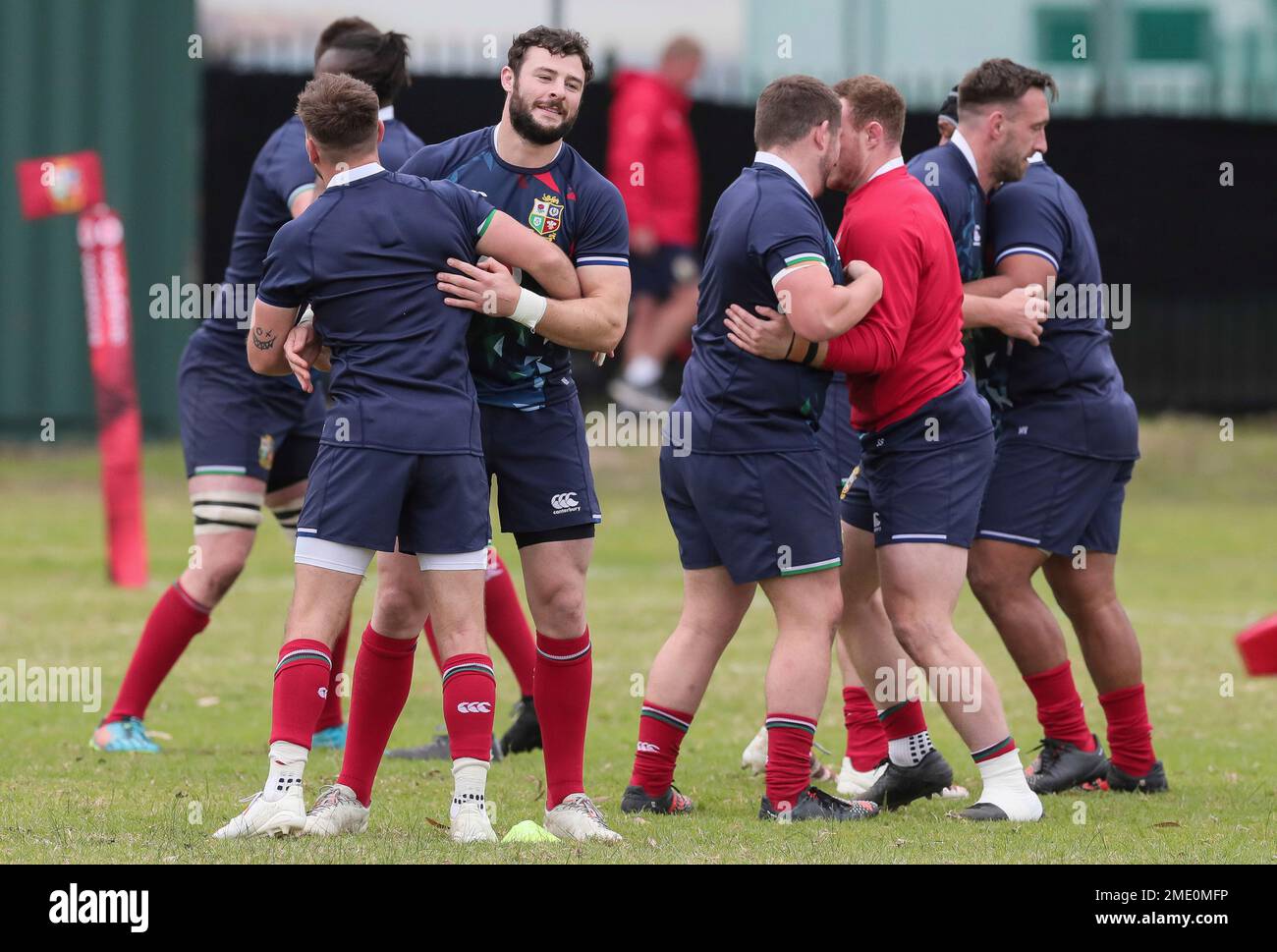 The British and Irish Lions practice at the Hermanus High School in ...